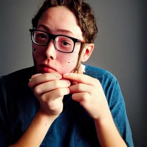 Portrait Of A Nerd With Pimples Stable Diffusion