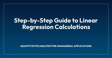 Step By Step Guide To Linear Regression Calculations • Slm Self Learning Material For Mba