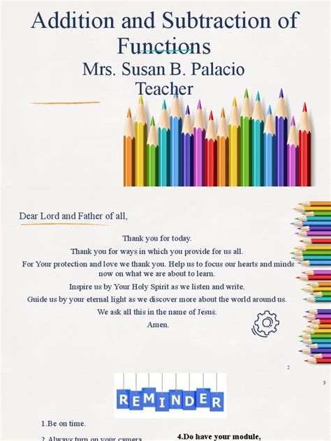 Addition And Subtraction Of Functions Final Pdf Function Mathematics Domain Of A Function