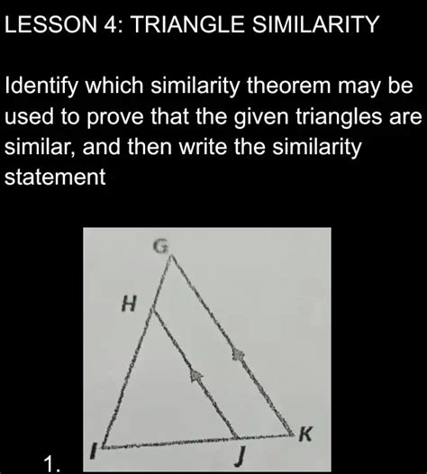 solved lesson 4 triangle similarity identify which similarity theorem