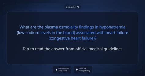 What Are The Plasma Osmolality Findings In Hyponatremia Low Sodium