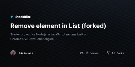 Remove Element In List Forked Stackblitz