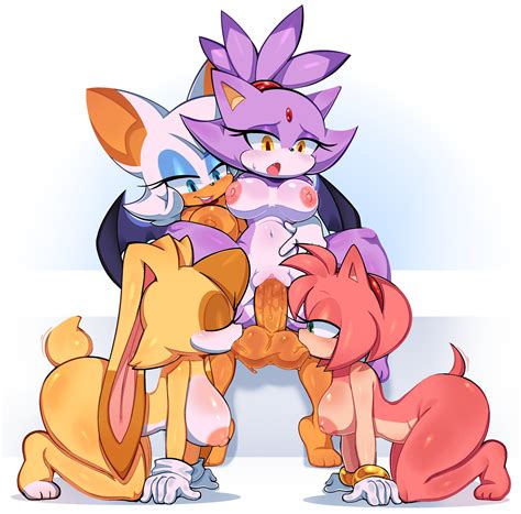 Rule 34 1futa 3girls Absurd Res All Fours Amy Rose Anthro Anthro Only Ass Ball Sucking Ball