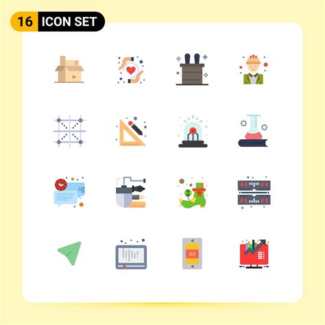 Mobile Interface Flat Color Set Of 16 Pictograms Of Development Coding Magic Trick Manager Labor