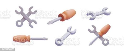 흰색 배경에 격리된 3d 현실적인 수리 키와 드라이버 세트 벡터 그림 3차원 형태에 대한 스톡 벡터 아트 및 기타 이미지 3차원 형태 렌치 작업 장비 Istock