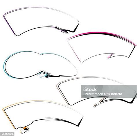 거품 연설 견적 상자 집합이 화려한 개요와 프레임 템플릿 그림 이야기 0명에 대한 스톡 벡터 아트 및 기타 이미지 0명