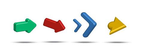 3d Realistic Arows Set Icon Vector 25339946 Vector Art At Vecteezy