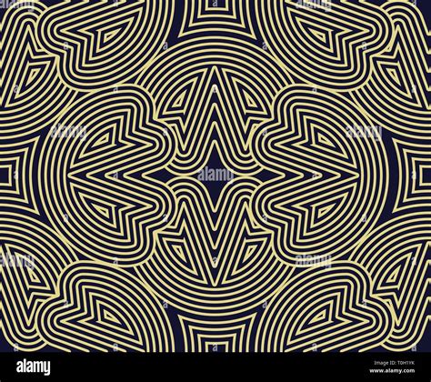 Vector Seamless Pattern Of Overlapping Arcs In Art Deco Style Modern Stylish Abstract Texture