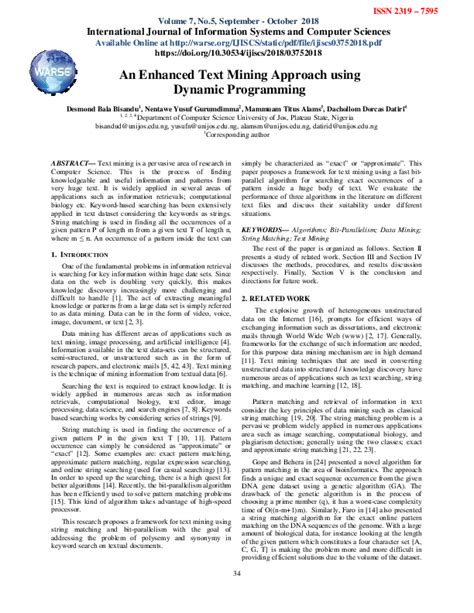 Pdf An Enhanced Text Mining Approach Using Dynamic Programming