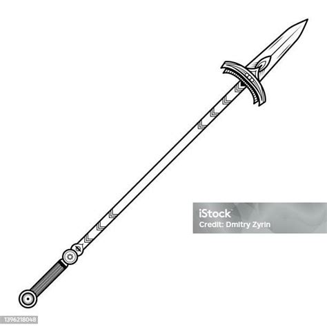 추상 검정 간단한 선 창 무기 낙서 윤곽 요소 벡터 디자인 스타일 스케치 전쟁 전투에 대 한 흰색 배경 그림에 격리 강철에 대한 스톡 벡터 아트 및 기타 이미지 Istock