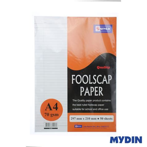 Stylo Foolscap Paper S 50s A4 50s 70g Shopee Malaysia