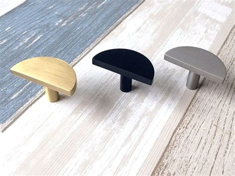 Gold Knob Half Moon Brass Drawer Knob Half Circle Knobs Cabinet Pulls Mid Century Mcm Drawer