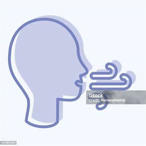 아이콘 호흡 곤란 독감 기호에 적합합니다 두 가지 톤 스타일 편집 가능한 간단한 디자인 디자인 템플릿 벡터 간단한 그림