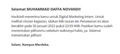 Muhammad Daffa Novandi On Linkedin Magangmerdeka Kampusmerdeka