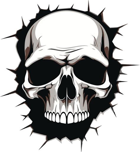 Premium Vector Dark Emergence The Skull In Cracked Wall Mystical