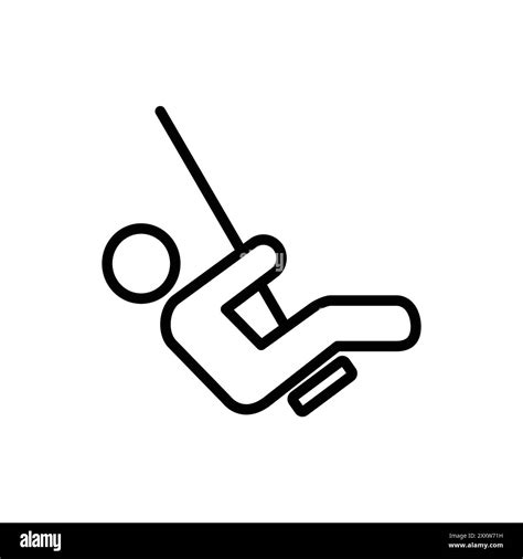 Swing Icon Flat Set In Black And White Color Outline Vector Stock