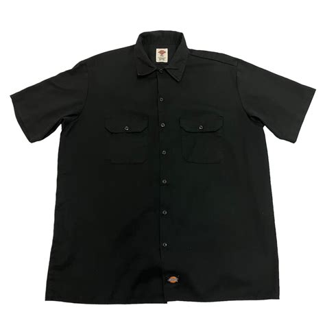 Dickies Work Shirt Black Original Fit Mens Xl Short S Gem