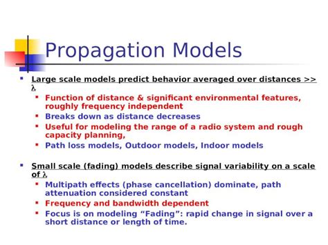 Ppt Propagation Models Large Scale Models Predict Behavior Averaged