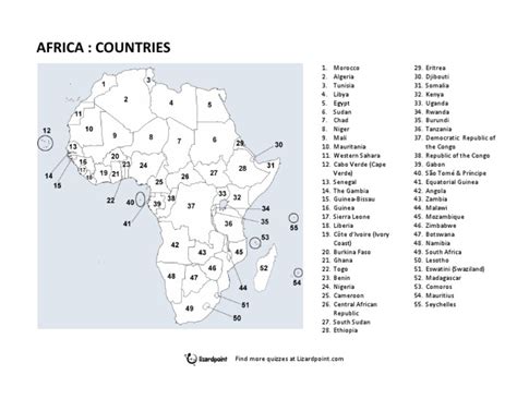 Africa Countries Numbered Labeled Pdf Pdf