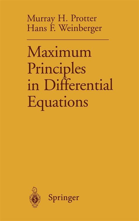 Maximum Principles In Differential Equations Campus Book House