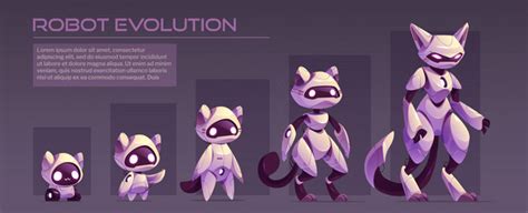 Cute Ai Robot Level Evolution Character Royalty Free Vector