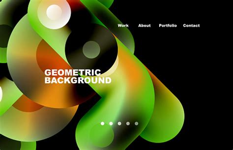 웹 사이트 방문 페이지 추상적 인 기하학적 배경 원과 둥근 모양 웹 사이트 또는 모바일 앱 배경 화면용 웹 페이지 추상적인에 대한 스톡 벡터 아트 및 기타 이미지 Istock