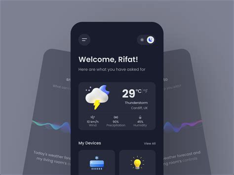 Smart Home App Dark Mode Smart Assistant Voice Assistant By Rifat Sarkar For Eberawi On