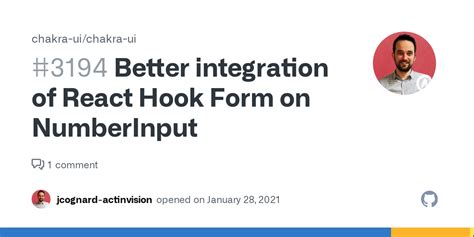 Better Integration Of React Hook Form On Numberinput · Issue 3194 · Chakra Uichakra Ui · Github