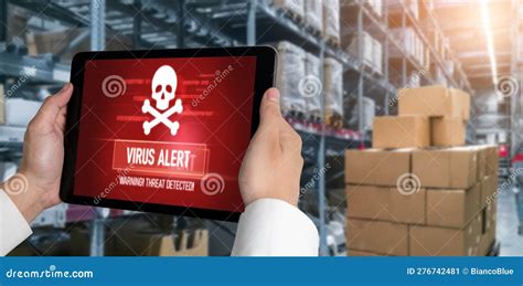 Virus Warning Alert On Computer Screen Detected Modish Cyber Threat Stock Image Image Of