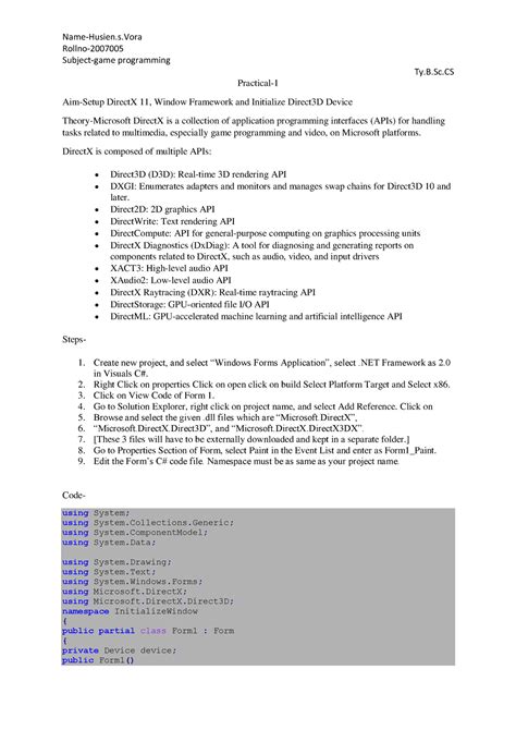 gameprogramming practical rollno subject game programming ty b sc
