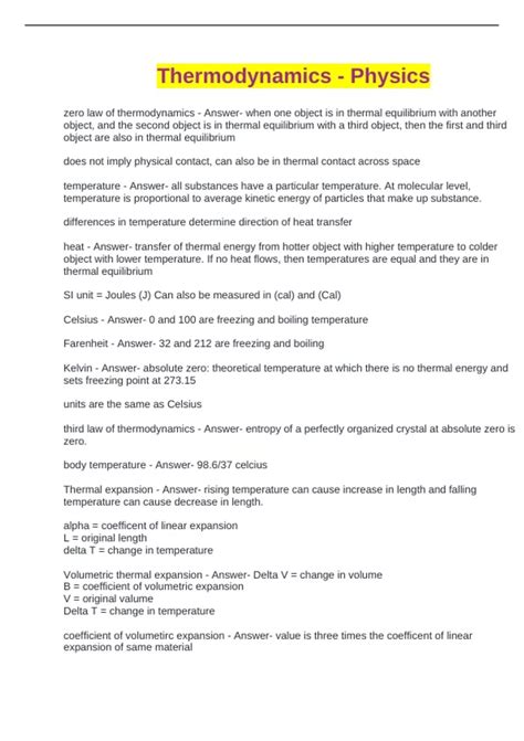 Thermodynamics Physics Exam Questions And Answers Thermodynamics Physics Stuvia Us
