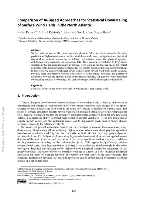 Pdf Comparison Of Ai Based Approaches For Statistical Downscaling Of Surface Wind Fields In