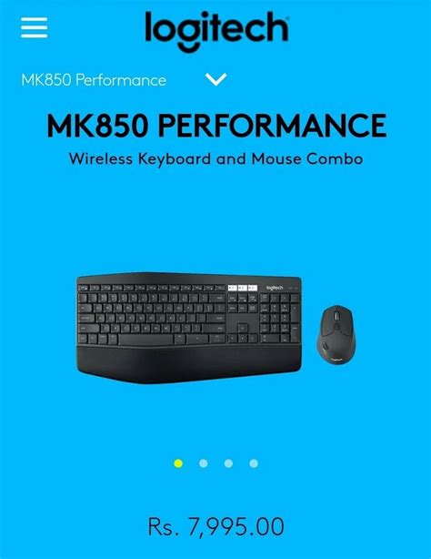 Logitech Mk850 Performance Wireless Keyboard And Mouse Combo At Best Price In Faridabad