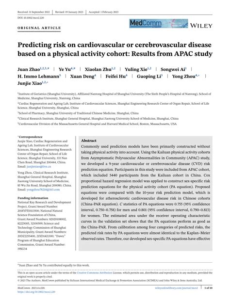 Pdf Predicting Risk On Cardiovascular Or Cerebrovascular Disease
