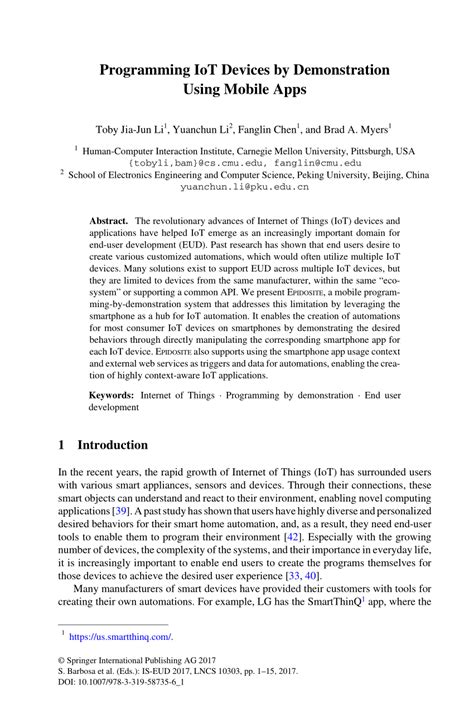 Pdf Programming Iot Devices By Demonstration Using Mobile Apps