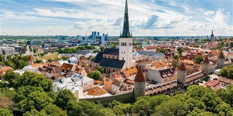 Premium Photo Beautiful Aerial View Of Tallinn Old Town Medieval City