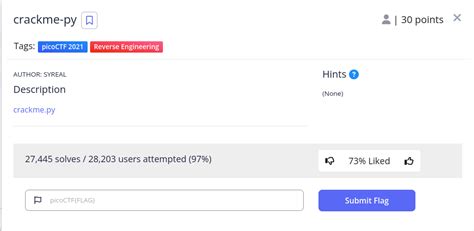 Picoctf Crackme Py Crackme Py Is Another Very Simple By Ross
