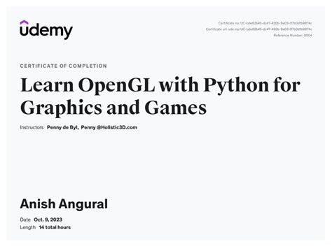 Anish Angural On Linkedin Opengl Python Graphicsprogramming Udemycertificate
