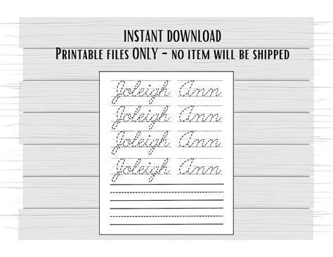 Custom Cursive Name Tracing Page Personalized Cursive Name Printable Cursive Name Tracing Page