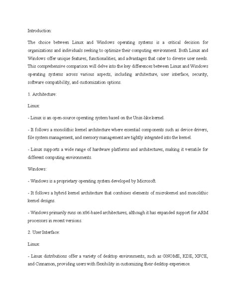 system admin assignment introduction the choice between linux and windows operating systems