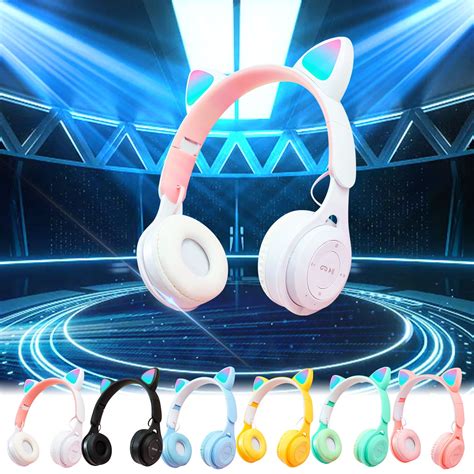 Christmas Clearance Tpzfurit Luminous Ear Head Mounted Bluetooth Headset With Cute Led Ears