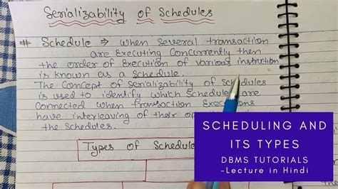 Lec 43 Explain Scheduling In Dbms Serializability Of Schedule