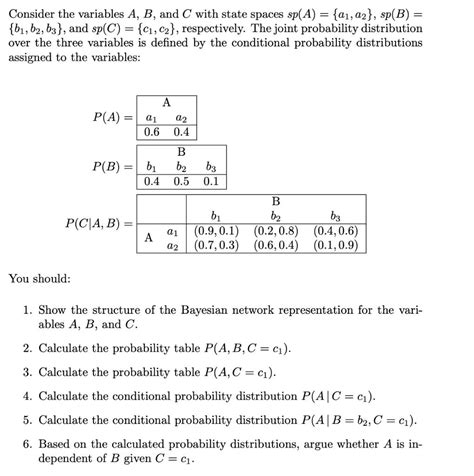 Solved Consider The Variables A B And C With State Spaces