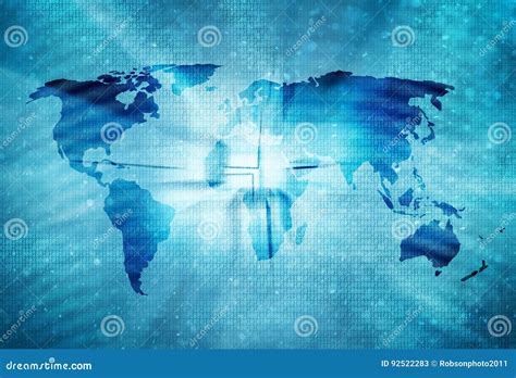 World Map With Binary Numbers Background Stock Illustration Illustration Of Code Data 92522283