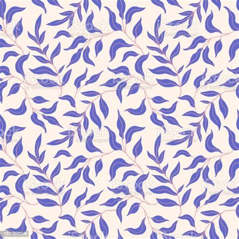 평평한 미니멀리즘 잎이 있는 매끄러운 패턴 손으로 그린 그림 인쇄 직물 직물 벽지에 대한 질감 0명에 대한 스톡 벡터 아트 및