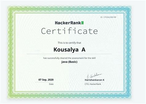 Kousalya A On Linkedin Hackerrank Javaprogramminglanguage