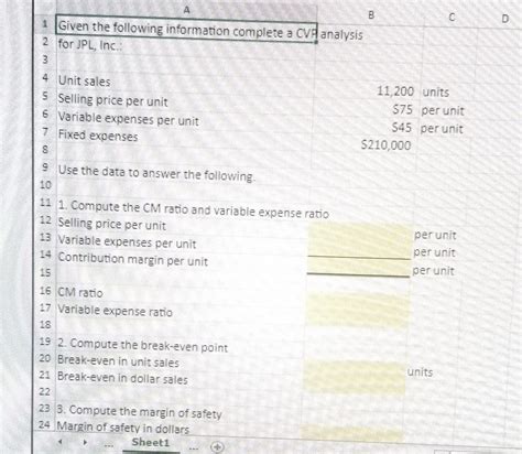 Solved Determine The Break Even Point Compute The Chegg