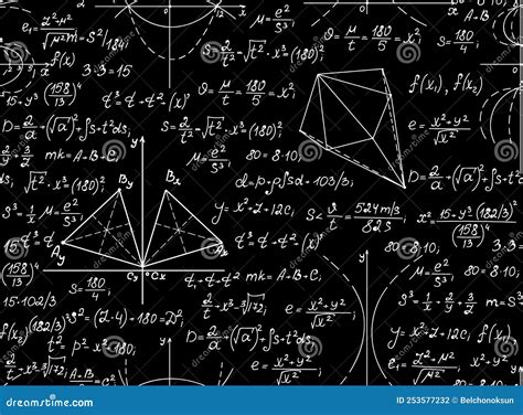 Math Educational Vector Seamless Pattern With Geometry Figures
