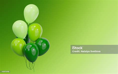 헬륨 풍선 3d 배경 녹색 풍선의 무리와 색상 배경에 대한 텍스트 공간 풍선에 대한 스톡 사진 및 기타 이미지 풍선 녹색 열기구 Istock