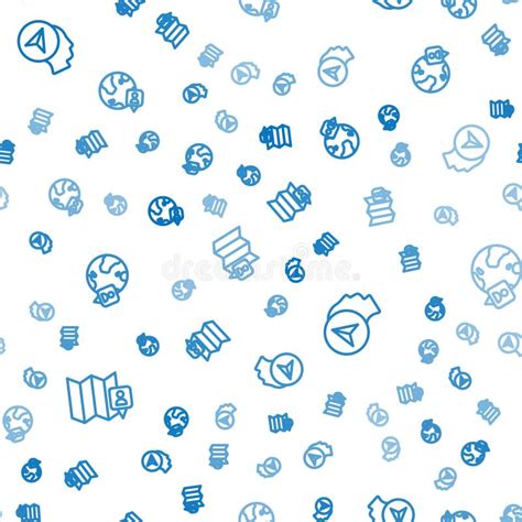 Set Line Folded Map With Location Marker Map Human And Location The Globe On Seamless Pattern